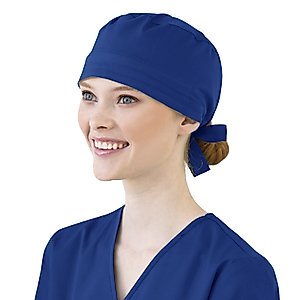 WonderWink Unisex Tie Back Scrub Cap, Galaxy Blue, One Size