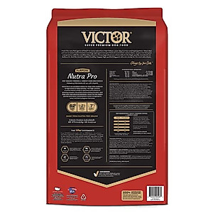 Victor Super Premium Dog Food – Purpose - Nutra Pro – Gluten Free, High Protein Low Carb Dry Dog Food for Active Dogs of All Ages – Ideal for Sporting Dogs, Pregnant or Nursing Dogs & Puppies, 40lbs