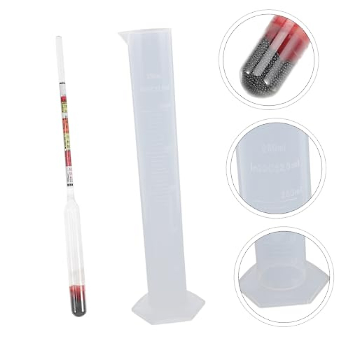 BIUDECO 1 Set American Attenuation Meter Wine Makin Brewing Tool Wine Hydrometer Brewing Hydrometer Beer Hydrometer Mead Making Kit Hydrometer Tester Measuring Cylinder Plastic