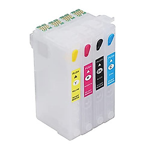 Hilitand Printing Ink Cartridge 4 Colors Inkjet Cartridge PP BK C M Y Ink Cartridges Replacement for Photo Paper Document (ICBK84/ICC84/ICM84/ICY84)