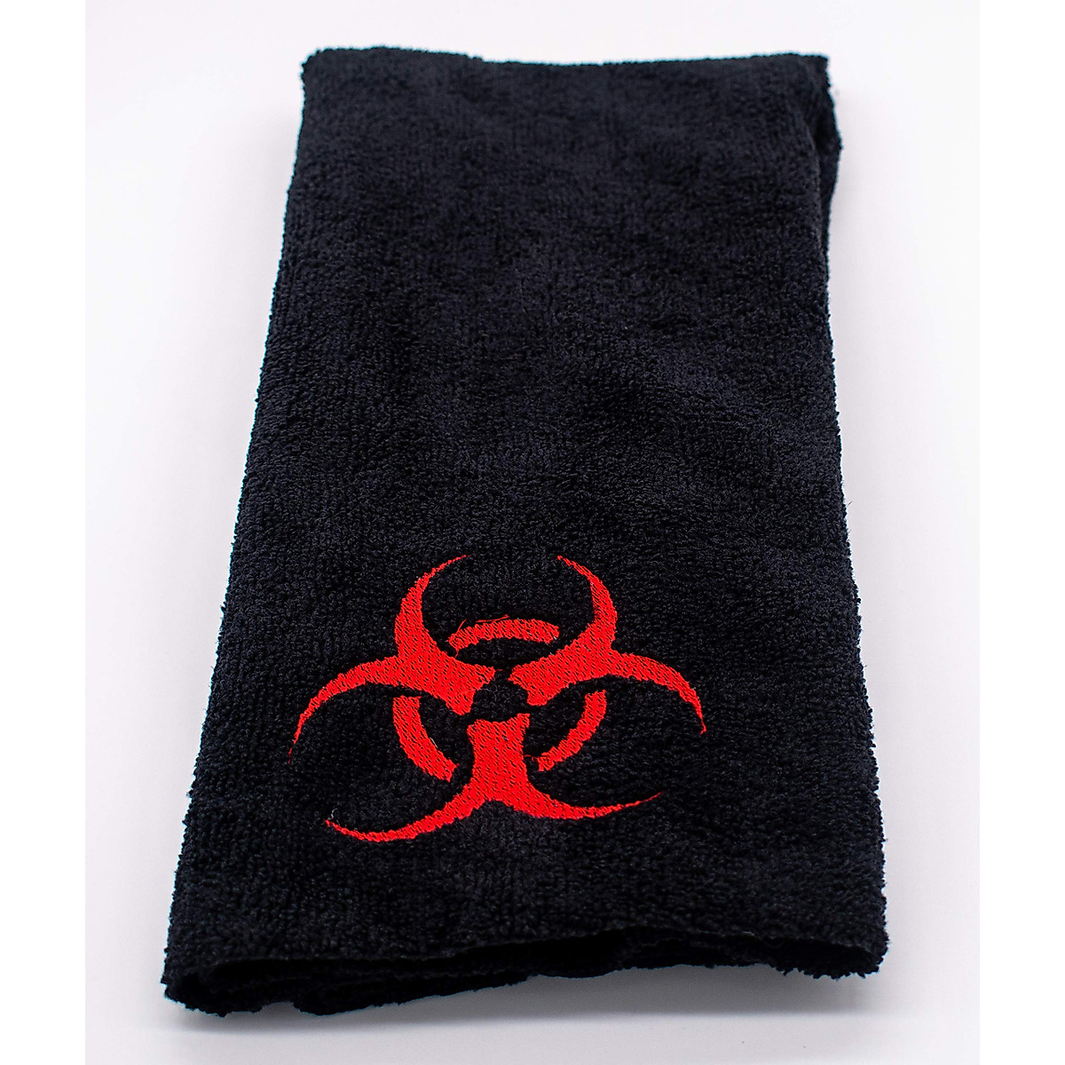 Embroidered Biohazard Symbol Hand Towel - Plush and Absorbent