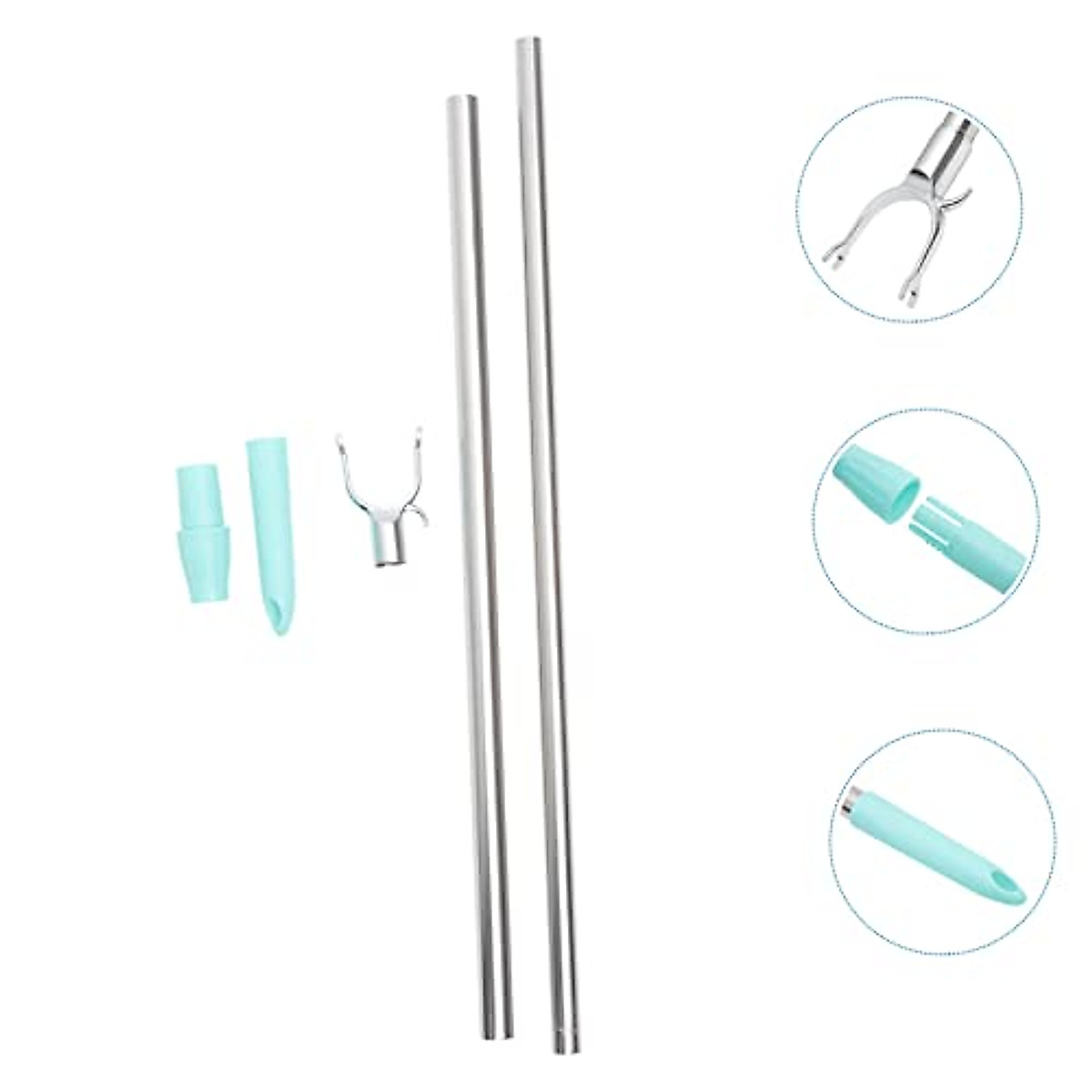 BUGUUYO Stainless Steel Telescopic Rod Retractable Clothesline Clothing Racks for Home Metal Coat Hanger Clothes Hook Reach Stick Telescoping Clothesline Pole Clothes Drying Supplies Elder