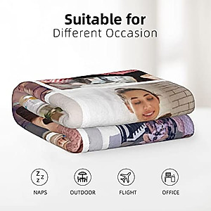 ARDDIS Custom Blanket with Text Photos Customized Blanket Personalized Throw for Adult Kid Birthday Wedding Christmas Halloween Fathers Mothers Valentines Day Gift Couch Sofa Bedroom 40"x 30"