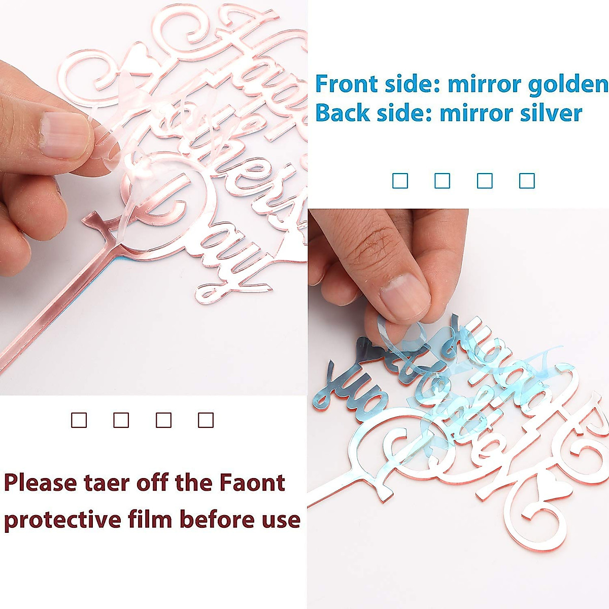 Mother's Day Cake Topper, 10pcs Acrylic Happy Mother's Day Cupcake Topper for Birthday Mother's Day Cake Party Decoration Supplies (Pink -1)