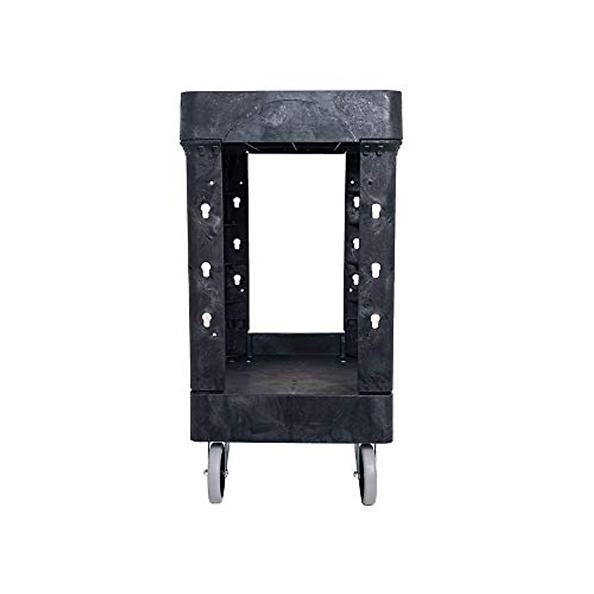 550lb Capacity Heavy Duty Plastic Utility Cart 34-1/2" L x 16-3/4" W with Handle 2 Shelves Pake Handling Tools