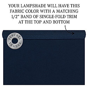 FenchelShades.com Lampshade 5" Top Diameter x 9" Bottom Diameter x 7" Slant Height with Clip-On Attachment for Standard Edison-Style Lightbulb (Linen Navy Blue)