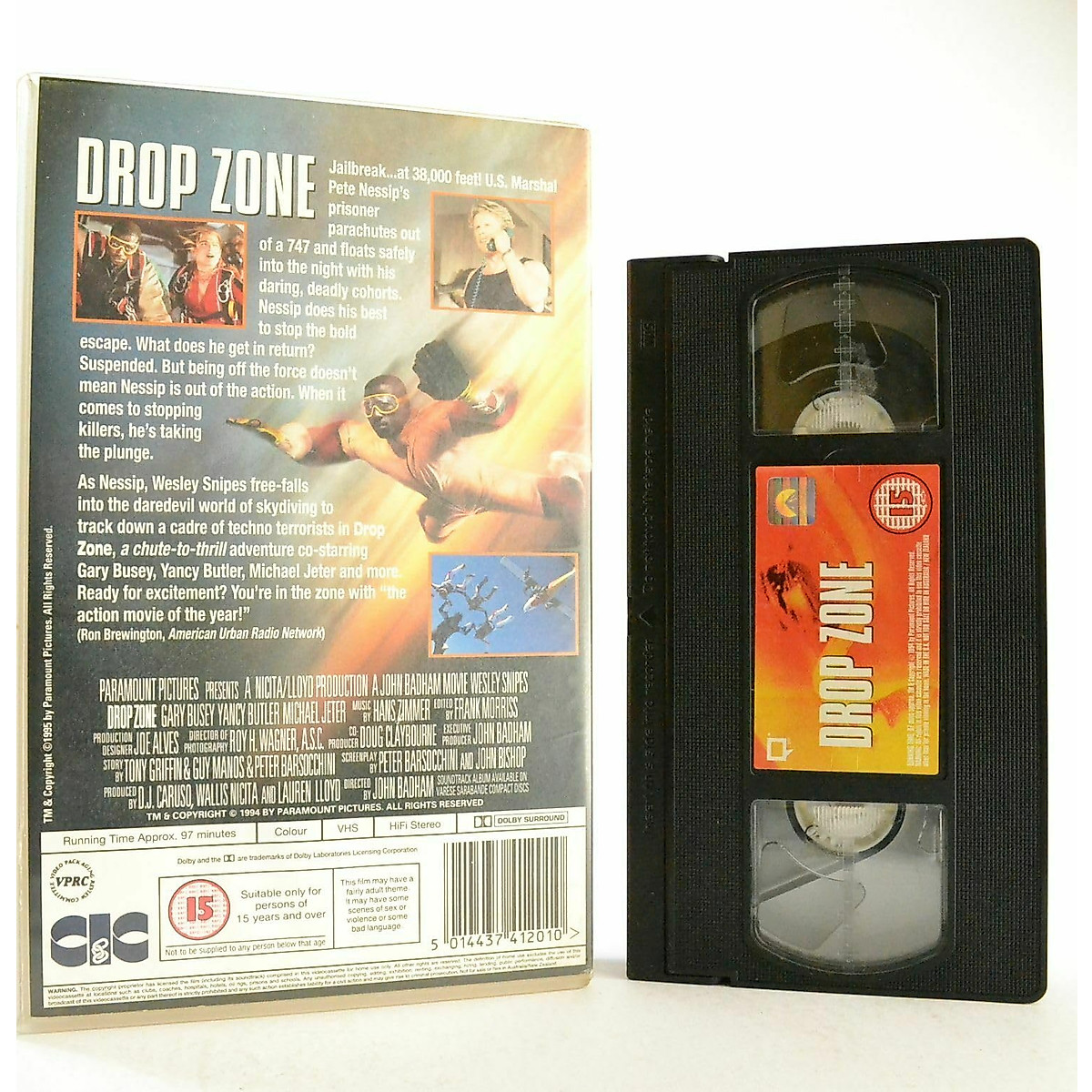Drop Zone: Action/Thriller (1994) - Large Box - W.Snipes/G.Busey - Pal VHS