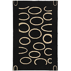 SAFAVIEH Soho Collection 5' x 8' Black/Ivory SOH714A Handmade Premium Wool & Viscose Area Rug