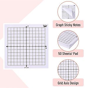 Mr. Pen- Graph Paper Sticky Notes, 6 Pads, 3x3 Inch, Graph Sticky Notes, Math Graph Paper, Graphing Sticky Notes, Grid Sticky Notes, Grid Notepad, Mini Graph Paper