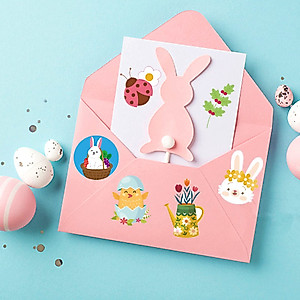 220+PCS Easter Stickers, Easter Stickers for Kids Teens Adults, Cute Bunny Egg Easter Stickers for Water Bottle Toys Laptop Scrapbooking