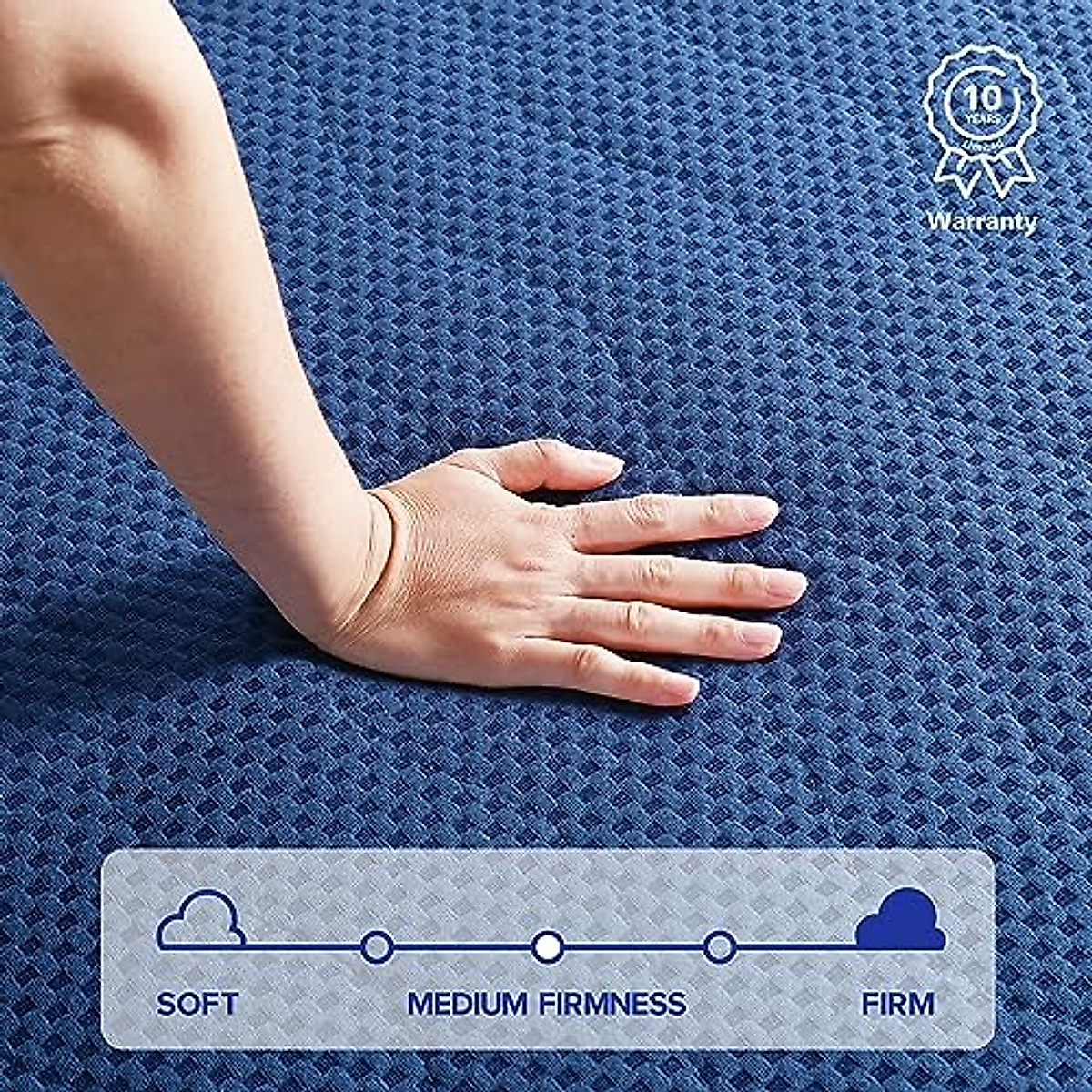 Olee Sleep Tri-Folding Memory Foam Mattress Topper, 4 Inch Gel Folding Mattress for Camping, Foldable Guest Bed, CertiPUR-US Certified, Soft, Blue, Twin Size