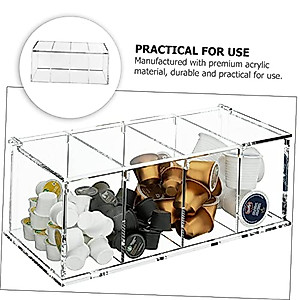 Alipis 1pc Box Coffee Storage Box Storage Container Storage Bins with Lids Flatware Storage Case Sunflower Curtain Clip Home Storage Case With Cover Showcase Clamshell Acrylic