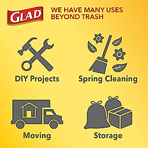 Glad ForceFlex Tall Kitchen Drawstring Trash Bags 13 Gallon White Trash Bag, Mediterranean Lavender scent with Febreze Freshness 80 Count (Package May Vary)