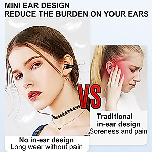 Mini Wireless Ear Clip Bone Conduction Earbuds Open Ear Headphones Bluetooth for Android iPhone, Clip On Sport Wireless Earbuds Waterproof Outer Headphones for Cycling Running Workout Ear Buds