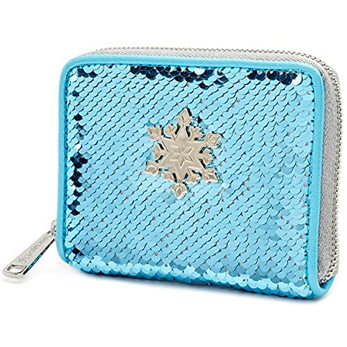Loungefly x Disney Frozen Elsa Reversible Sequin Wallet (Blue/Silver, One Size)