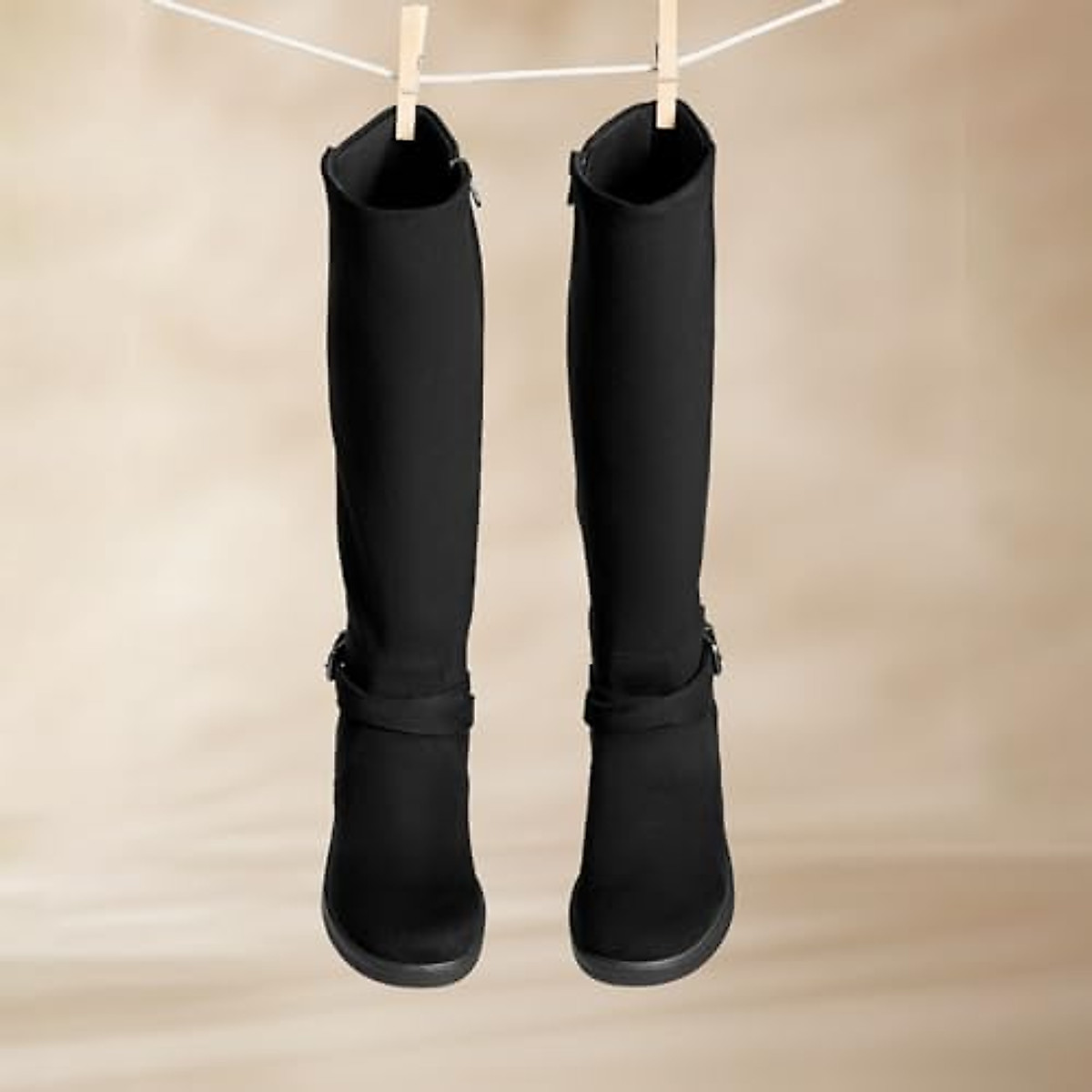 BZees Women's Bristol Washable Comfort Knee High Boot Black 8.5 W