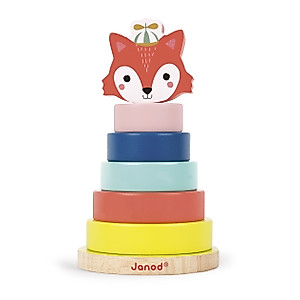 Janod Baby Forest Fox Wood Stacker - Ages 1+ - J08014
