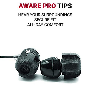 Comply Foam Aware Pro SmartCore Ear Tips for Wired Devices and IEMs | Ultimate Comfort | Unshakeable Fit | TechDefender | Hear Your Surroundings | Medium, 3 Pairs
