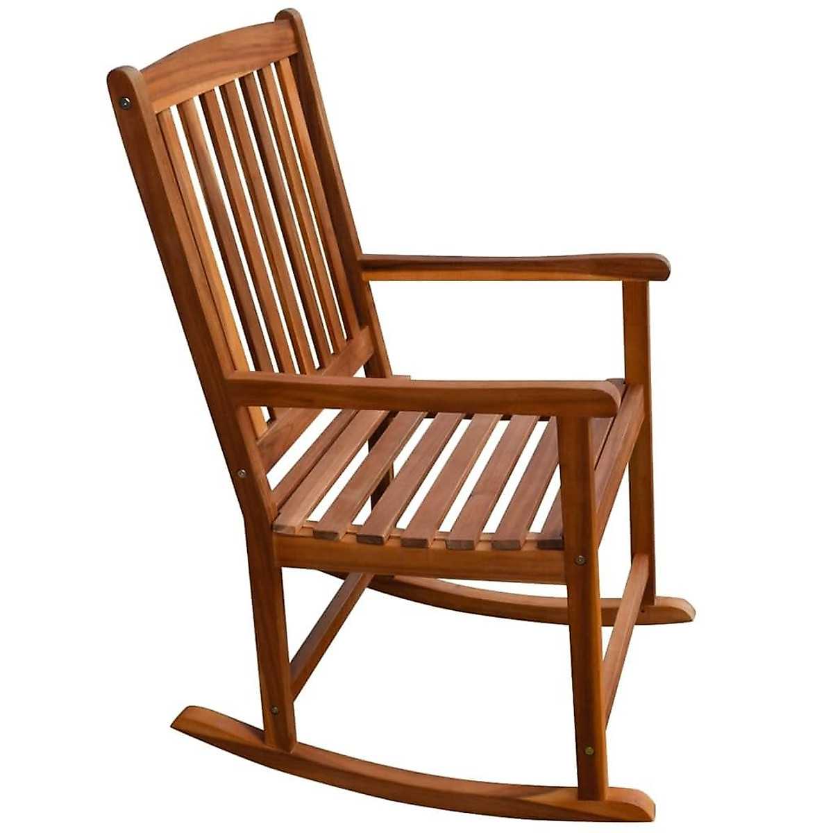Ottjakin [Product Outdoor Rocking Chair - Acacia Wood Garden Furniture for Relaxation and Comfort - Outdoor Seating Option - Natural Wooden Porch Rocker-Brown