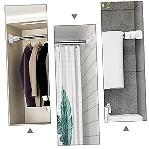 Cabilock 1pc Hole-free Telescopic Rod Retractable Curtain Rod Adjustable Curtain Rod Spring Curtain Rods Adjustable Closet Rod Tension Curtain Rod Shower Rod Tension Stainless Steel White