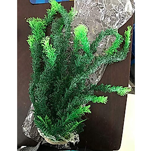 1Pc Green Large Aquarium Plants Plastic Fish Tank Plants Aquarium Decor 16.5 Inches