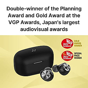 AVIOT TE-D01v Earphones Wireless Bluetooth Earpiece Noise Cancelling Earbuds,60 Hours Playtime, Deep Bass, IPX4 Waterproof, Multipoint, Gaming Model,Microphone for Hearing External Sounds (Black)