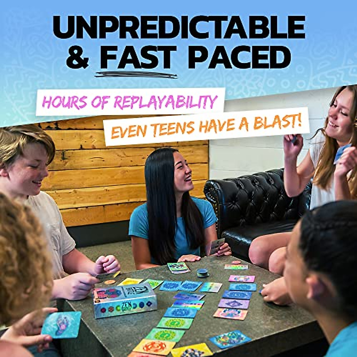 ZEN BATTLE Card Game Survival of the Chillest | Family Games for kids 8-12, Tweens + Adults –Best Games for Family Game Night, Travel Friendly, Fun, Strategic Kids Card Games for Families, 2-4 Players