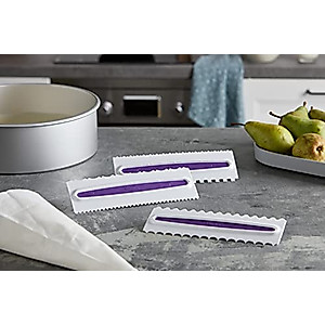 Wilton Comb Icing Smoother Set-3 Piece, White/Purple