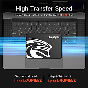 KingSpec 512GB SATA III SSD 6Gb/s, 2.5" SATA SSD with 3D NAND Flash, Internal Solid State Hard Drives, for Laptop and PC Desktop (R/W Speed up to 550/520 MB/s)