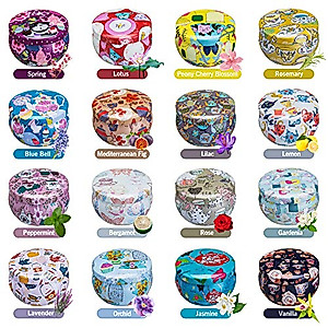 Howemon Scented Candles Gift Set, Natural Soy Wax Portable Travel Tin Candles Women Gift with Strongly Fragrance Essential Oils for Stress Relief and Aromatherapy - 16 Pack