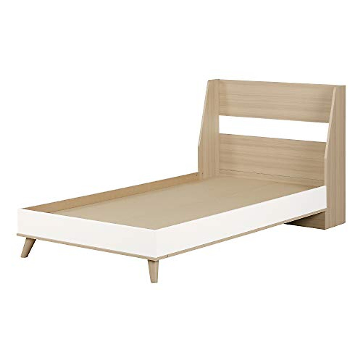South Shore Yodi Complete Bed-Twin-Soft Elm and Pure White