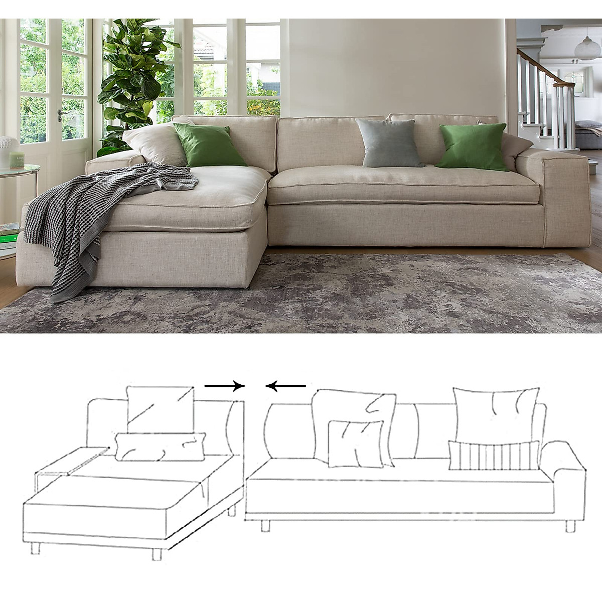 Waziaqoc 4 Pcs Sectional Couch Connector, Heavy Duty Couch Snap Alligator Sofa Connector Sofa Interlocking Connector Furniture Joint Snap with Mounting Screws