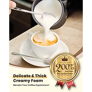 Electric Milk Frother, Latumab 4 in 1 Milk Steamer, 11.8oz/350ml Automatic Warm and Cold Foam Maker for Coffee, Latte, Cappuccino, Macchiato, Hot Chocolate, Ideal Gifts for Women, Girls