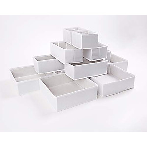 12pcs White Large Drawer Organizer Drawer Organizers for Clothing Wardrobe Clothes Organizer Underwear Organizer Dresser Drawer Organizers Underwear Drawer Organizer Clothes