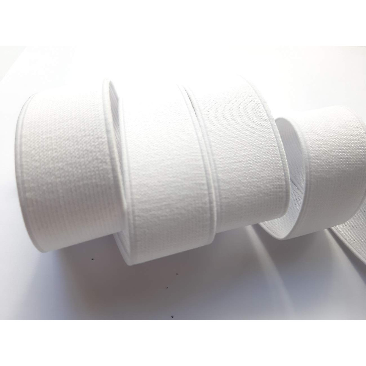 Mixed Size 3 Yards 1/2" 3/4" 1" White Flat Elastic Band Sewing Clothing Accessories Nylon Webbing Garment Trousers Costumes Craft DIY