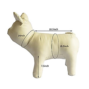 Dog Mannequins, PU Leather Standing Dog Model Flexible Stretch Dog Mannequins to Display Dog Apparel Pet Clothes, Dog Shop Supplies Bulldog Style Beige