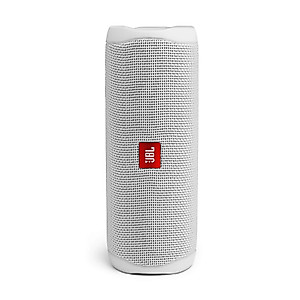 JBL Flip 5 Waterproof Portable Wireless Bluetooth Speaker Bundle with divvi! Protective Hardshell Case - White