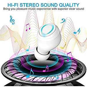 Donerton Wireless Earbud 5.1 Headphones 80 Hours Playtime Earphones with Charging Case, in Ear Headset IP7 Waterproof Earbud Noise Cancelling Microphone, LCD Display, for Working, White