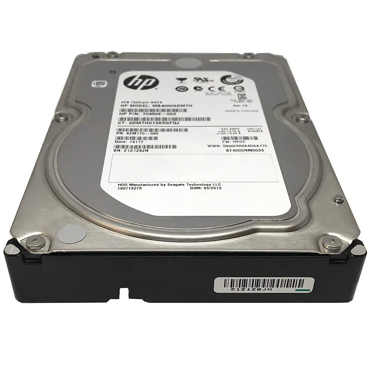 HP Constellation ES ST4000NM0033 (MB4000GDMTH) 4TB 7200RPM 128 MB Cache SATA 6.0 Gb/s 3.5 inch Internal Enterprise Hard Drive OEM (MB4000GDMTH) (Renewed)