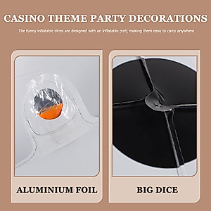 5pcs Square Dice Balloons Aluminum Dice Foil Balloons Cube Balloons for Theme Party Decorations,White