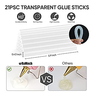 ROMECH Full Size Hot Glue Gun with 60/100W Dual Power and 21 Hot Glue Sticks (7/16"), Fast Preheating Heavy Duty Industrial Gluegun with Storage Case for Crafting, DIY and Repairs (Pink)