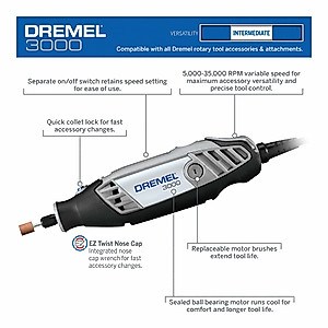 Dremel 4000-2/30 High Performance Rotary Tool Kit- 2 Attachments & 30 Accessories- Grinder, Sander, Engraver with BOSCH 24 Piece Impact Tough Screwdriving Custom Case System Set SDMS24