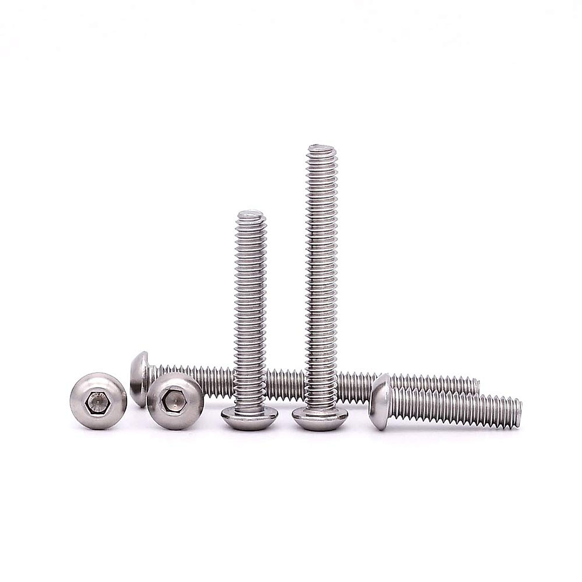 RoyceMart 5/16-18 x 5/8" (25 Pack) Hex Socket Button Head Cap Screws Bolts, Allen Socket Drive, 304 Stainless Steel 18-8, Bright Finish, Full Machine UNC Threads