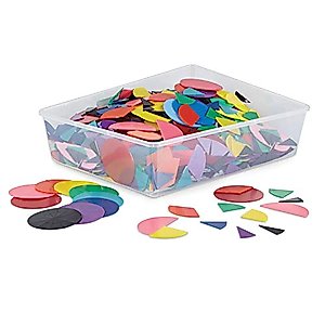 hand2mind Plastic Rainbow Fraction Circles, Circle Manipulatives, Fraction Tools for Kids, Math School Supplies, Montessori Math Materials, Classroom Math Manipulatives 4th Grade (15 Sets of 51)