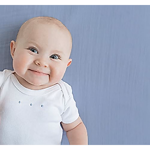 Amazing Baby Cotton Muslin Swaddle Blankets, Set of 3, Watercolor Brushstrokes, Denim, X-Large