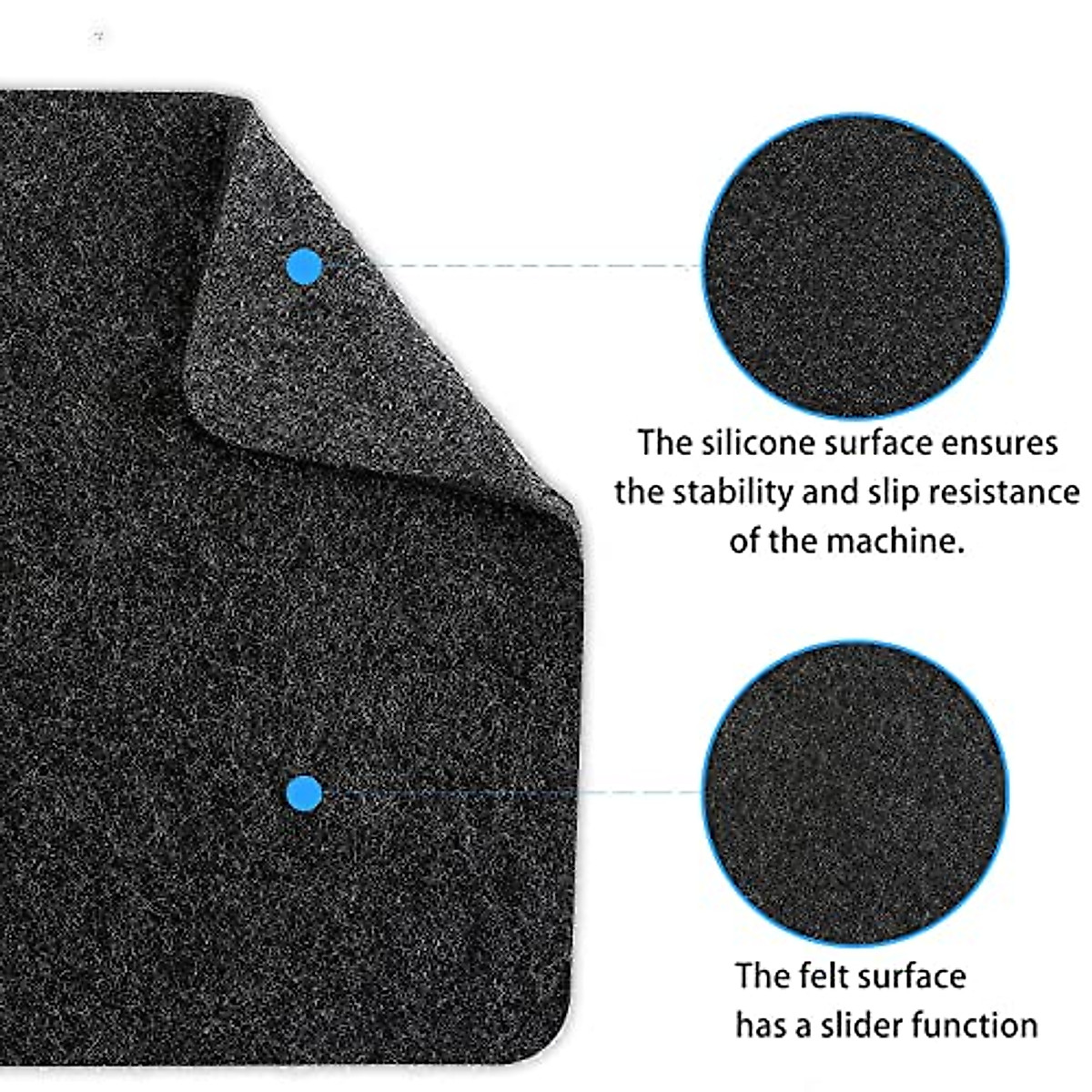 2 Pack Heat Resistant Mat for Air Fryer,Kitchen Appliance Sliders,Kitchen Countertop Protector Mat,Air Fryer Mat for Counter Heat Black