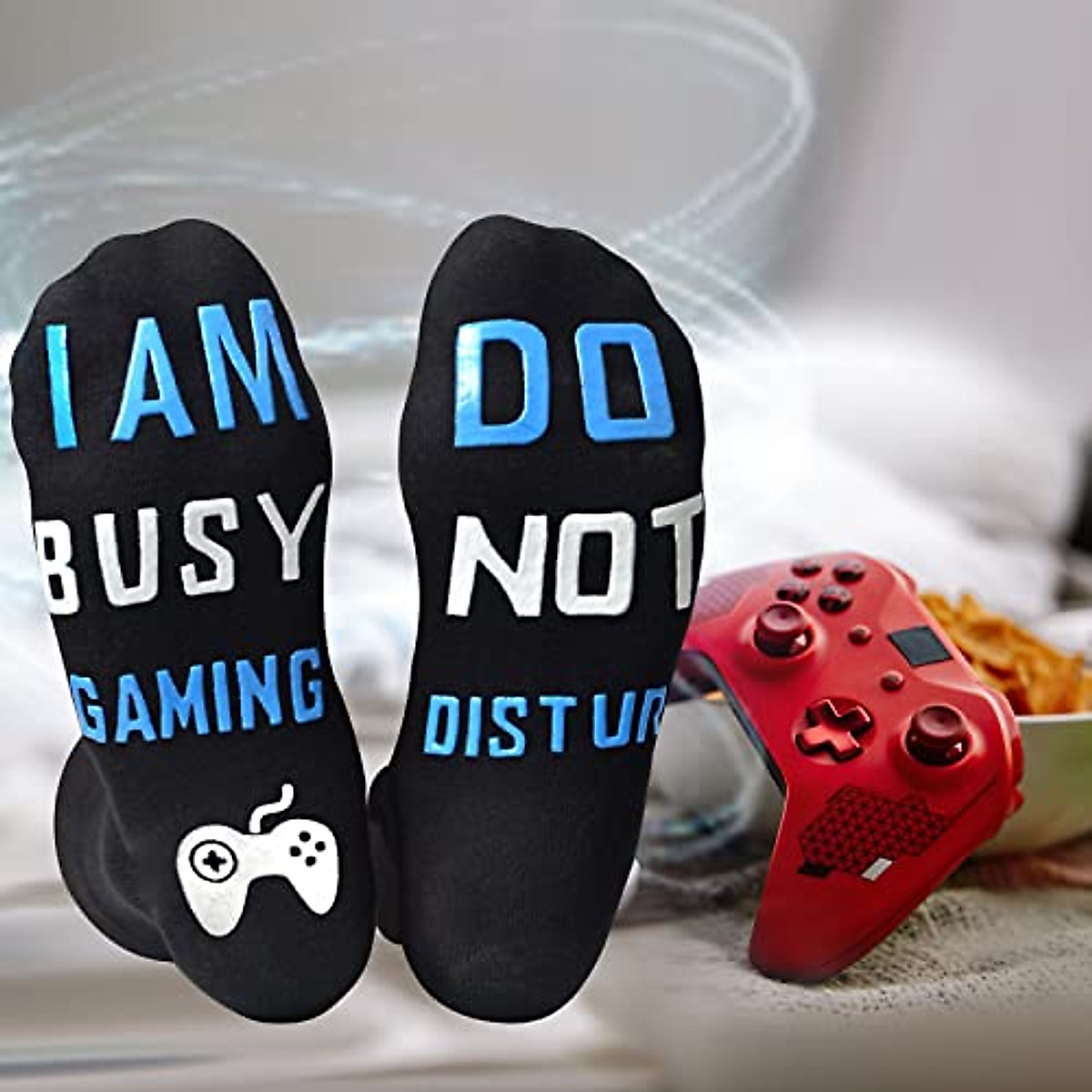 Christmas Stocking Stuffers Gifts for Boys - Funny Gaming Socks for Him Gamer Sock Novelty Gifts for Boys Mens Dad Father