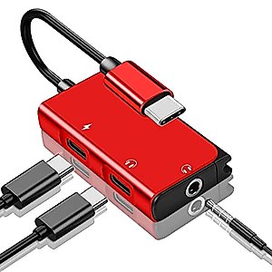 Samsung Galaxy S22 Ultra Headphone Adapter, 3 in 1 USB C to 3.5mm& USB C Headphone Jack and 60W PD Charging Adapter Compatible with Google Pixel 5/4/4XL/3, iPad Pro, Samsung Galaxy S22/S22+/S21/S21FE