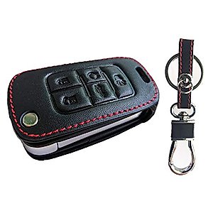 KAWIHEN Leather Key Fob Case Cover Compatible with Chevrolet Chevy Camaro Cruze Equinox Impala Malibu SS Sonic GMC Terrain Buick Encore Lacrosse Regal Verano OHT01060512