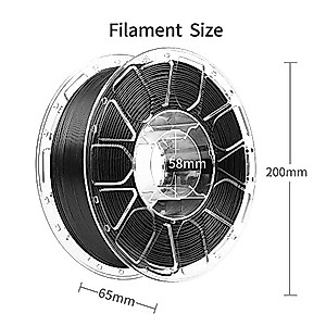 Comgrow 3D Printer PLA Filament 1KG 1.75mm Spool Black Color and 3D Printer Filament Dryer Box